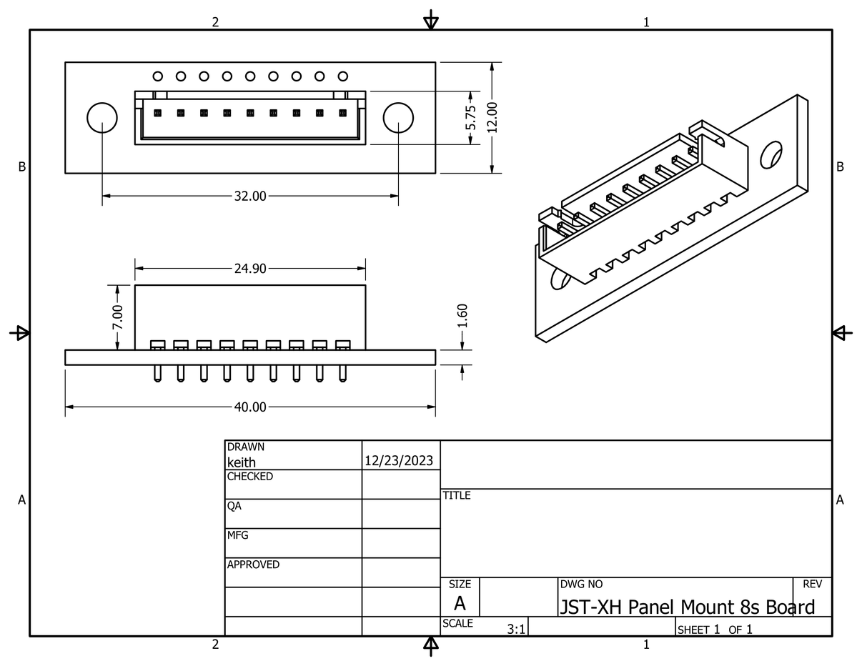 Panel Mount JST-XH Board – KC3D LLC